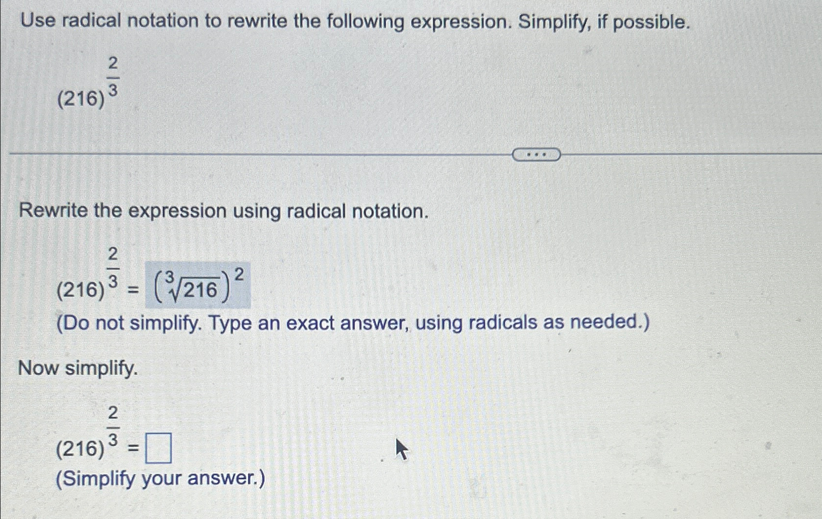 Solved Use radical notation to rewrite the following | Chegg.com