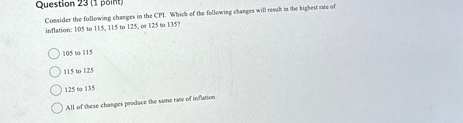 Solved Question 23 (1 ﻿point)Consider the following changes | Chegg.com