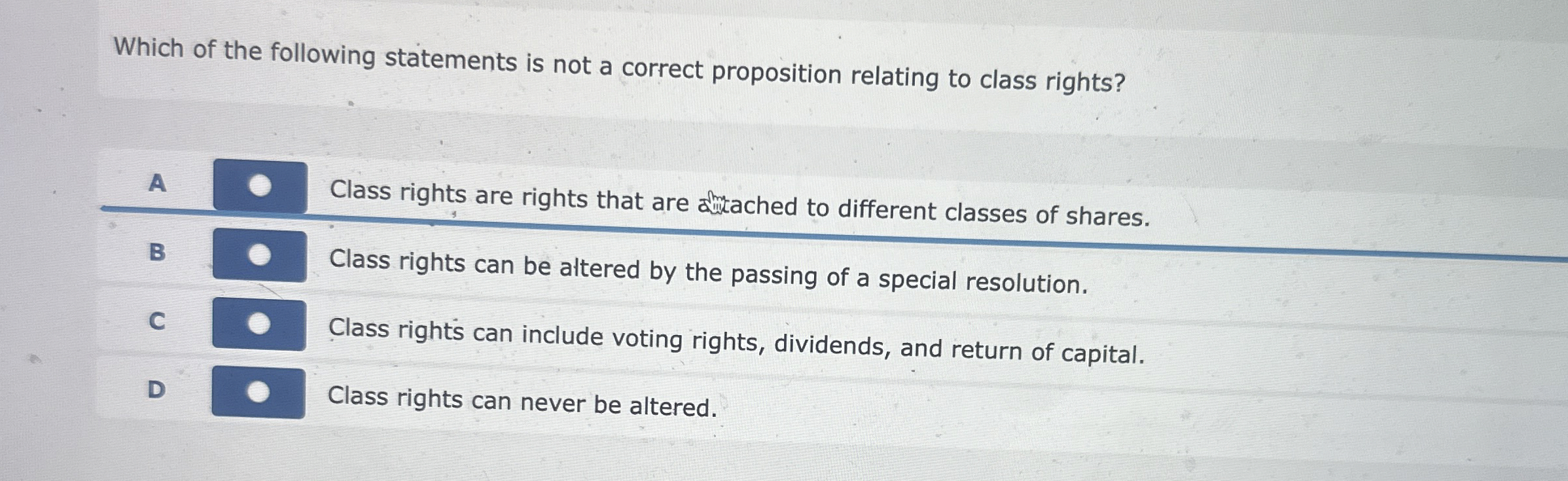 Solved Which of the following statements is not a correct | Chegg.com
