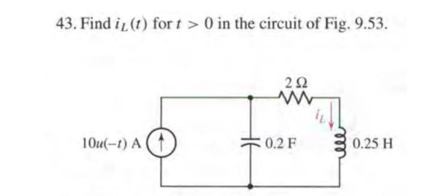 Solved 43. Find it (t) for t> 0 in the circuit of Fig. | Chegg.com