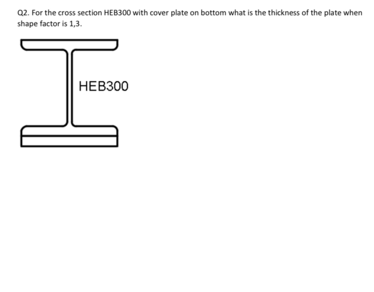 Solved Q2. ﻿For the cross section HEB300 ﻿with cover plate | Chegg.com