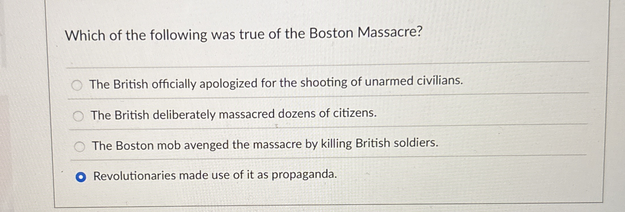 Solved Which of the following was true of the Boston | Chegg.com