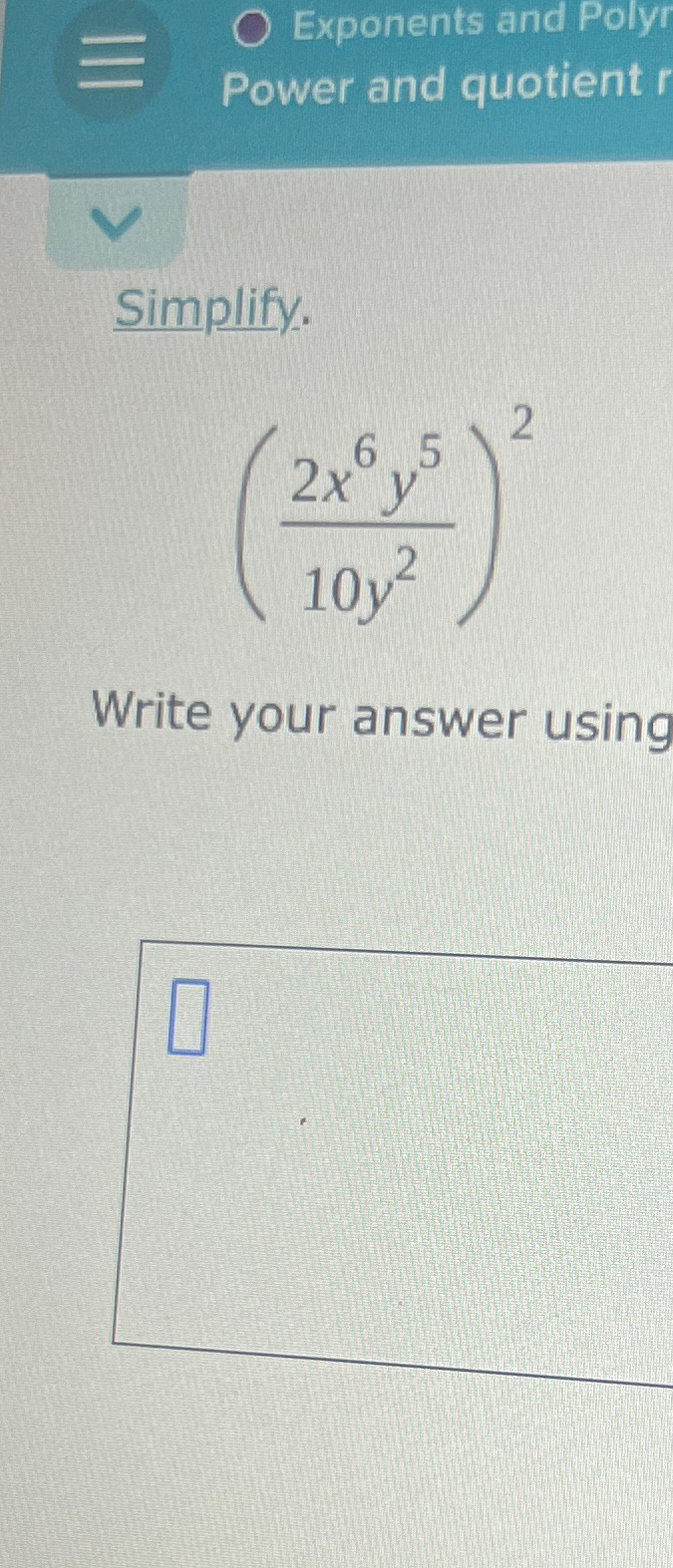 Solved Exponents and PolyrPower and | Chegg.com