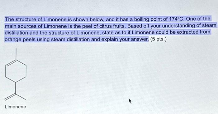 Solved The structure of Limonene is shown below, and it has | Chegg.com