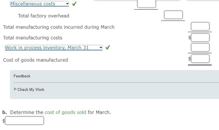 Solved Statement of Cost of Goods Manufactured for a | Chegg.com