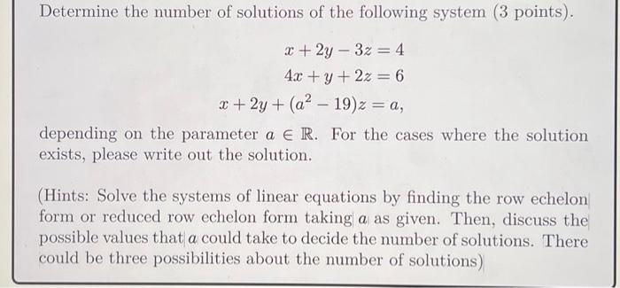 Solved Determine the number of solutions of the following | Chegg.com