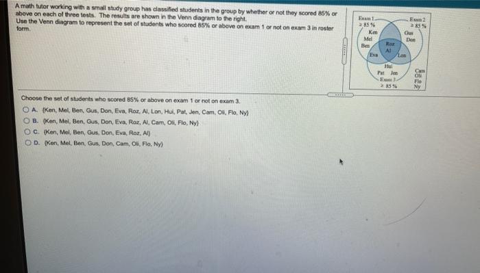 Solved Amath tutor working with a small study group has | Chegg.com