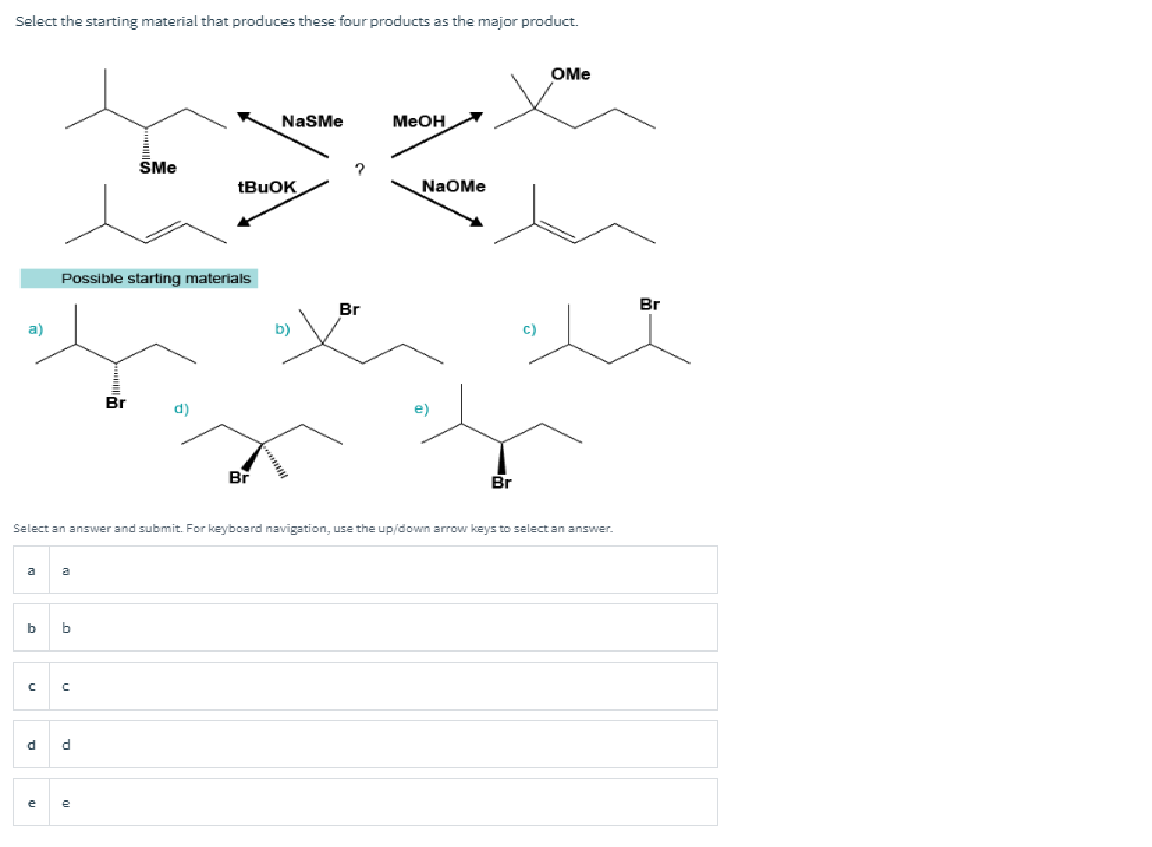 Solved Select the starting material that produces these four | Chegg.com