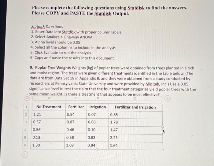 Solved Please complete the following questions using | Chegg.com
