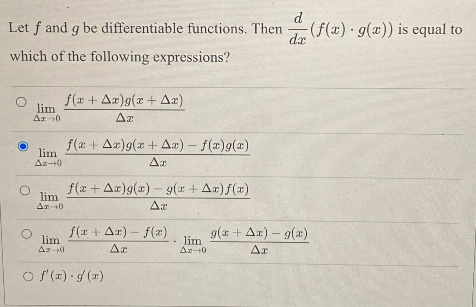 Solved Let f and g be differentiable functions. Then | Chegg.com