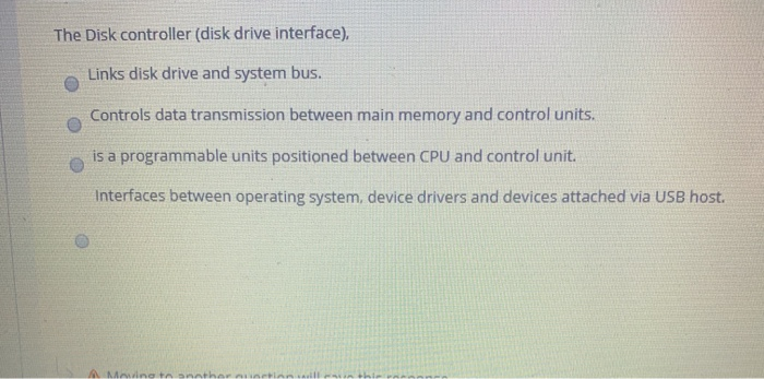 Solved The Disk controller (disk drive interface), Links | Chegg.com