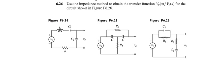 Solved 6.26 Use the impedance method to obtain the transfer | Chegg.com