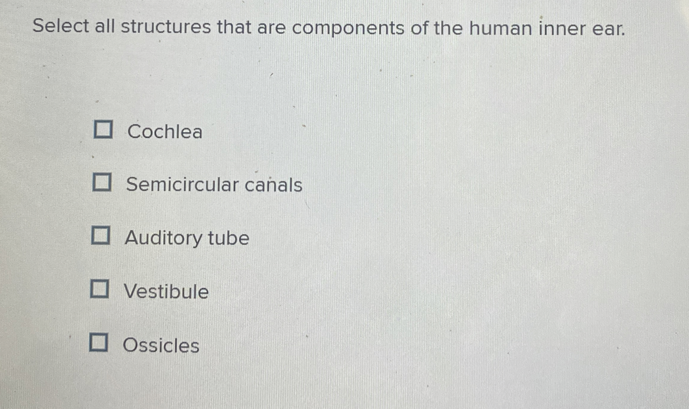 Select all structures that are components of the | Chegg.com