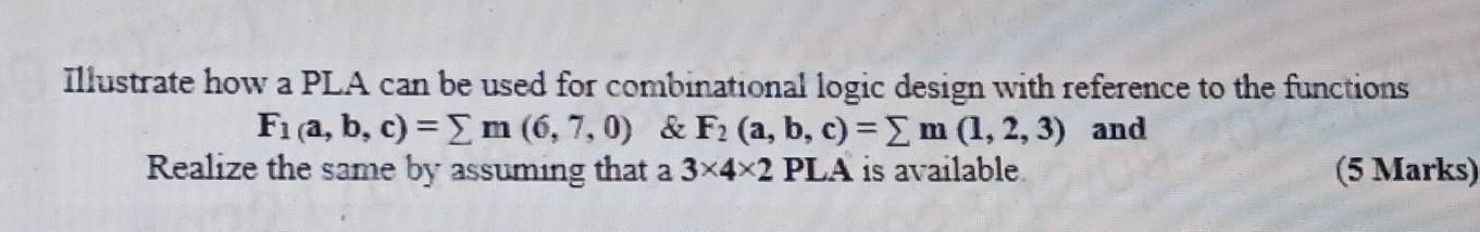 Solved Illustrate how a PLA can be used for combinational | Chegg.com