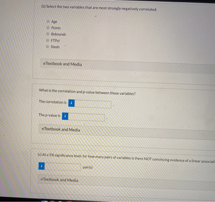 Solved NBA Players: Correlation Matrix The dataset | Chegg.com