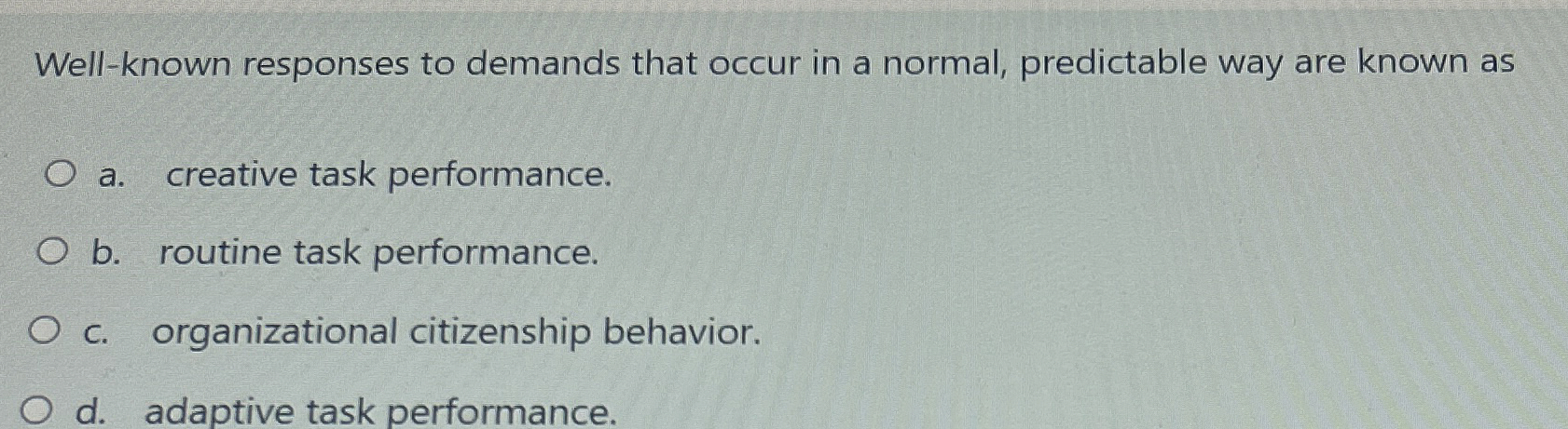 Solved Well-known responses to demands that occur in a | Chegg.com