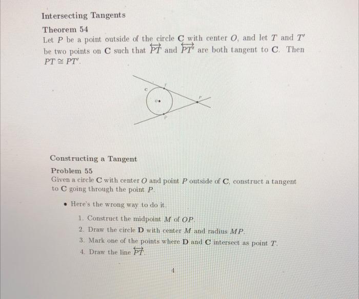 Solved Intersecting Tangents Theorem 54 Let P be a point | Chegg.com