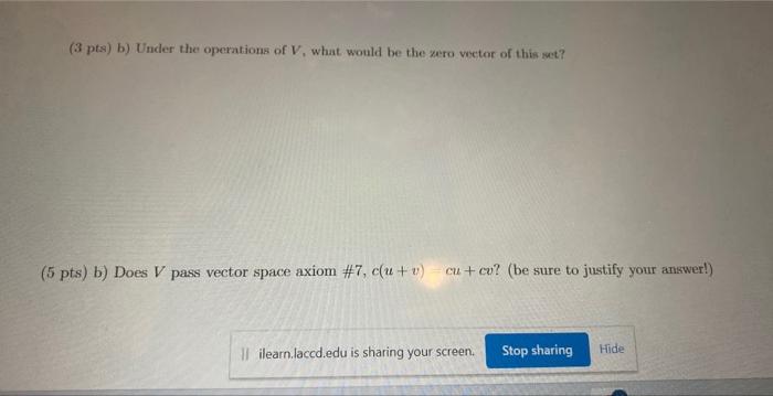 Solved 5) Let V be the set of all vectors in R2 with | Chegg.com