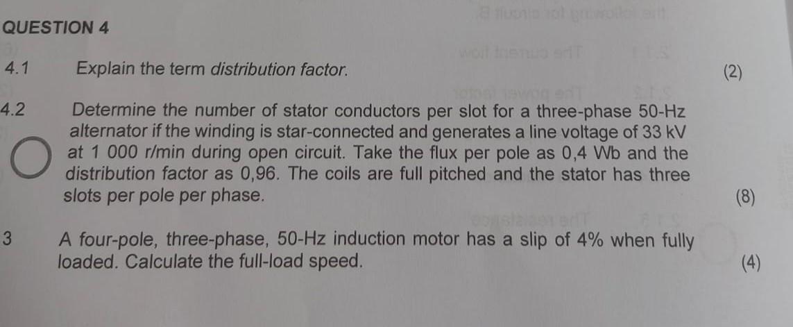 Solved 1 Explain the term distribution factor. Determine the | Chegg.com