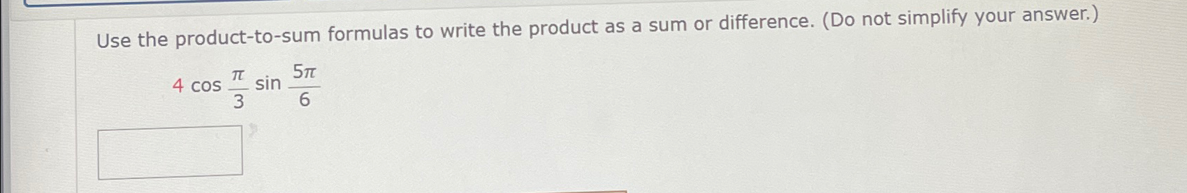 Solved Use the product-to-sum formulas to write the product | Chegg.com
