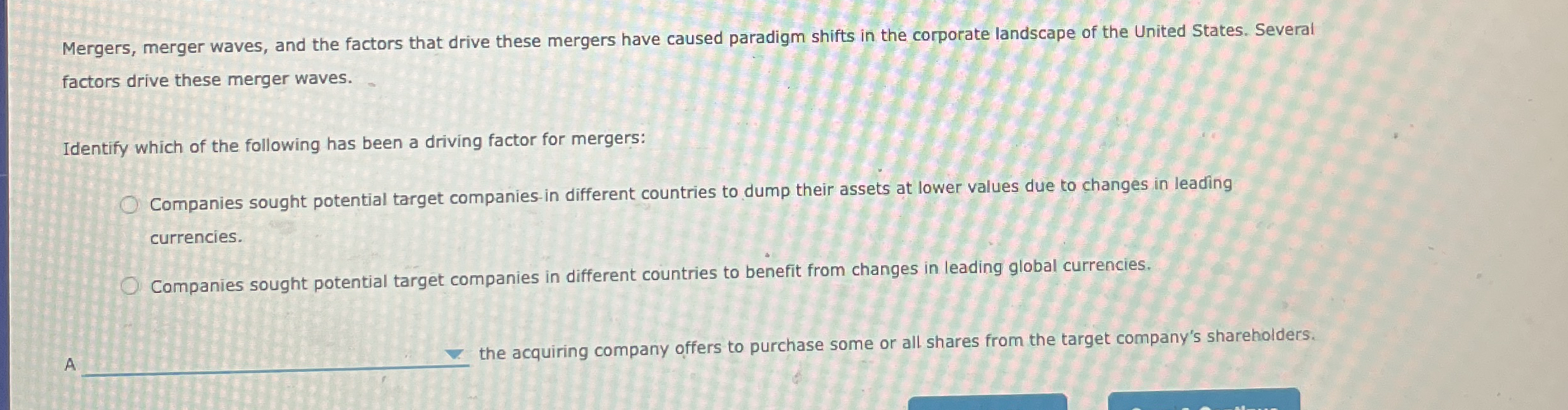 Solved Mergers, merger waves, and the factors that drive | Chegg.com