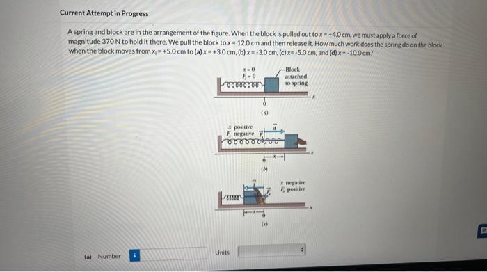 Solved A spring and block are in the arrangement of the | Chegg.com