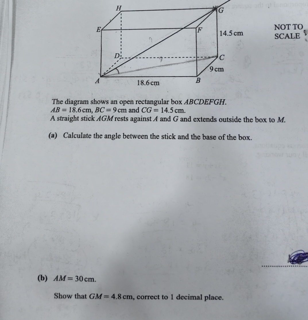 Solved NOT TOSCALEThe diagram shows an open rectangular box | Chegg.com