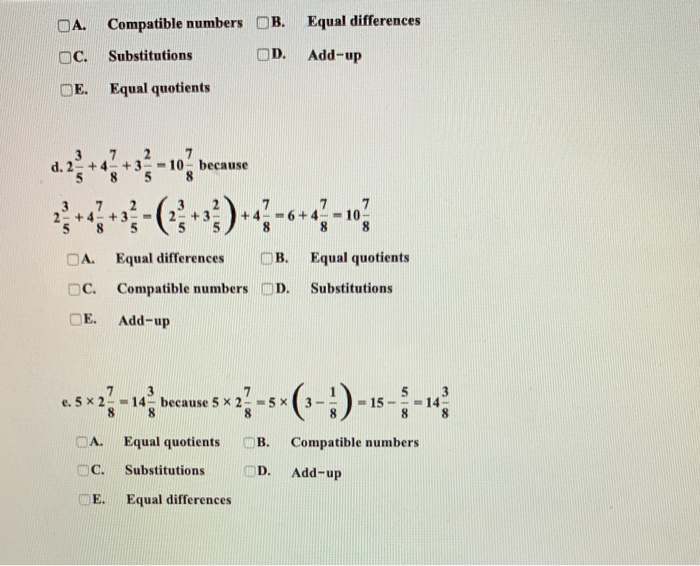 Solved Which method of computation, equal differences, | Chegg.com