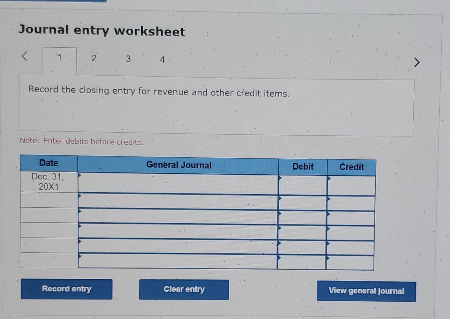 Solved Journal entry worksheet Record the closing entry for | Chegg.com