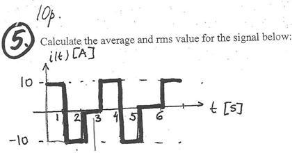 Solved Calculate the average and rms value for the signal | Chegg.com
