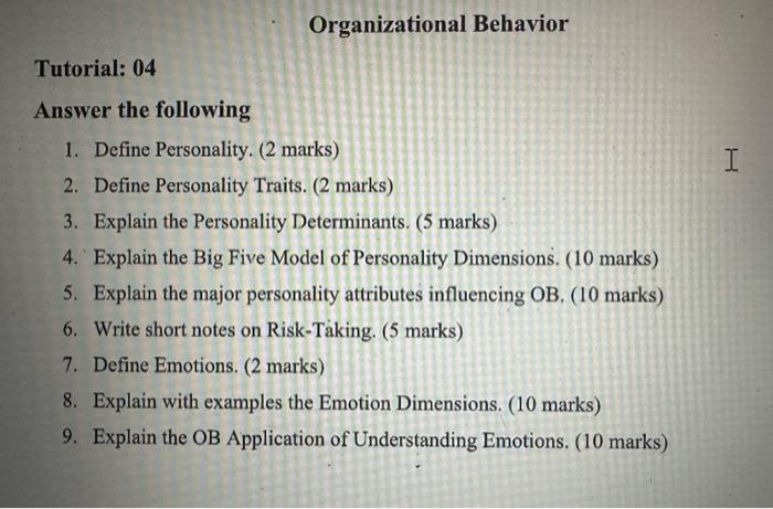 Solved Tutorial: 04 Answer the following 1. Define | Chegg.com