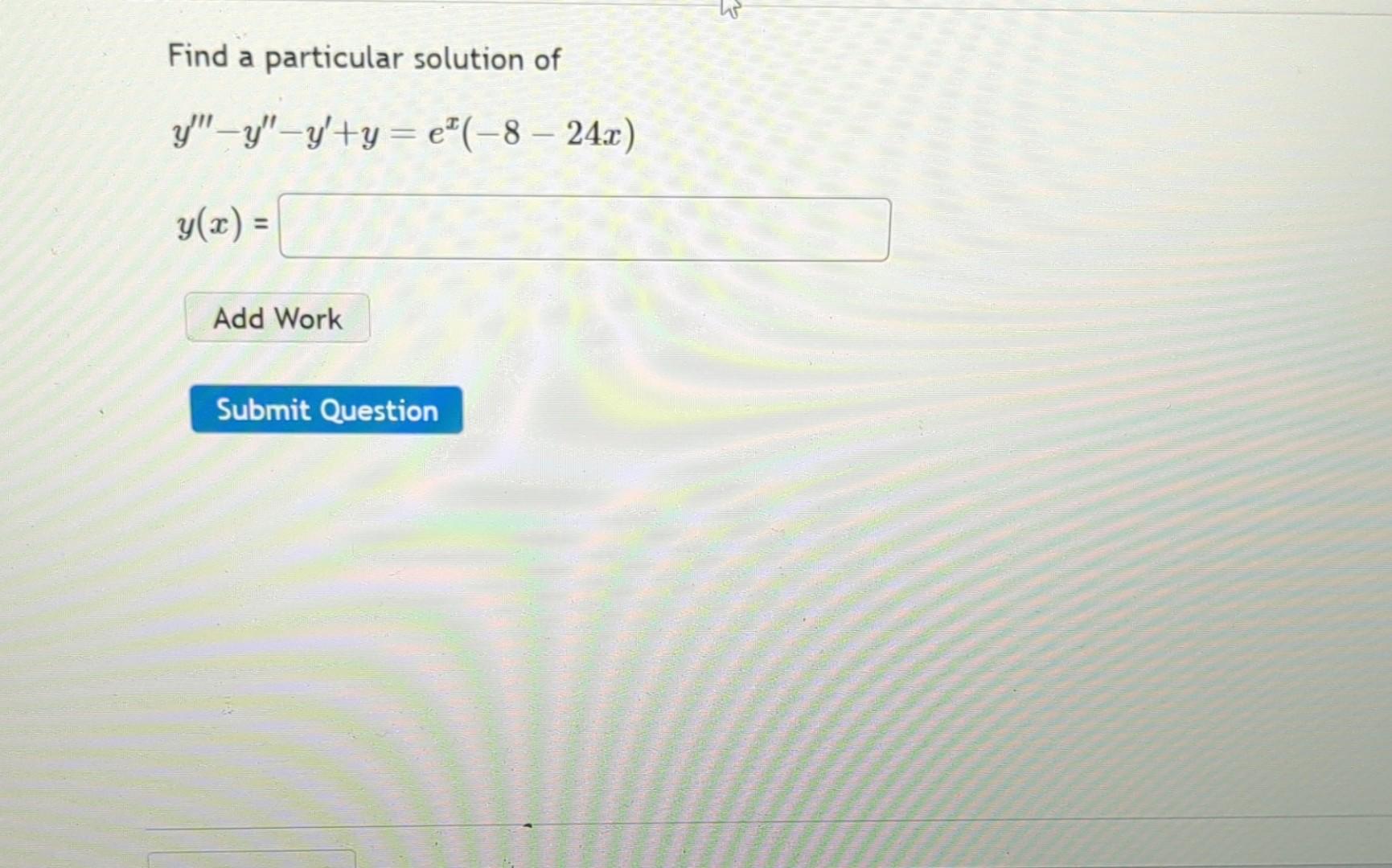 Solved Find a particular solution of \\[ \\begin{array}{l} | Chegg.com