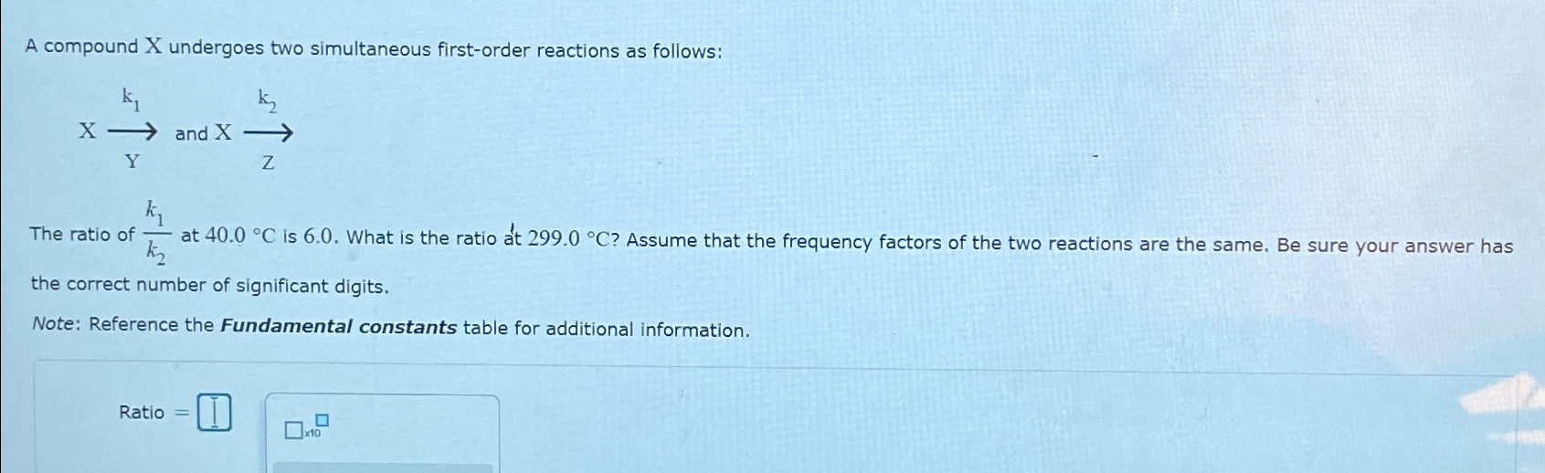 Solved A compound x ﻿undergoes two simultaneous first-order | Chegg.com