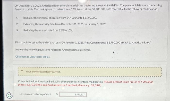 Solved On December 31, 2025, American Bank enters into a | Chegg.com