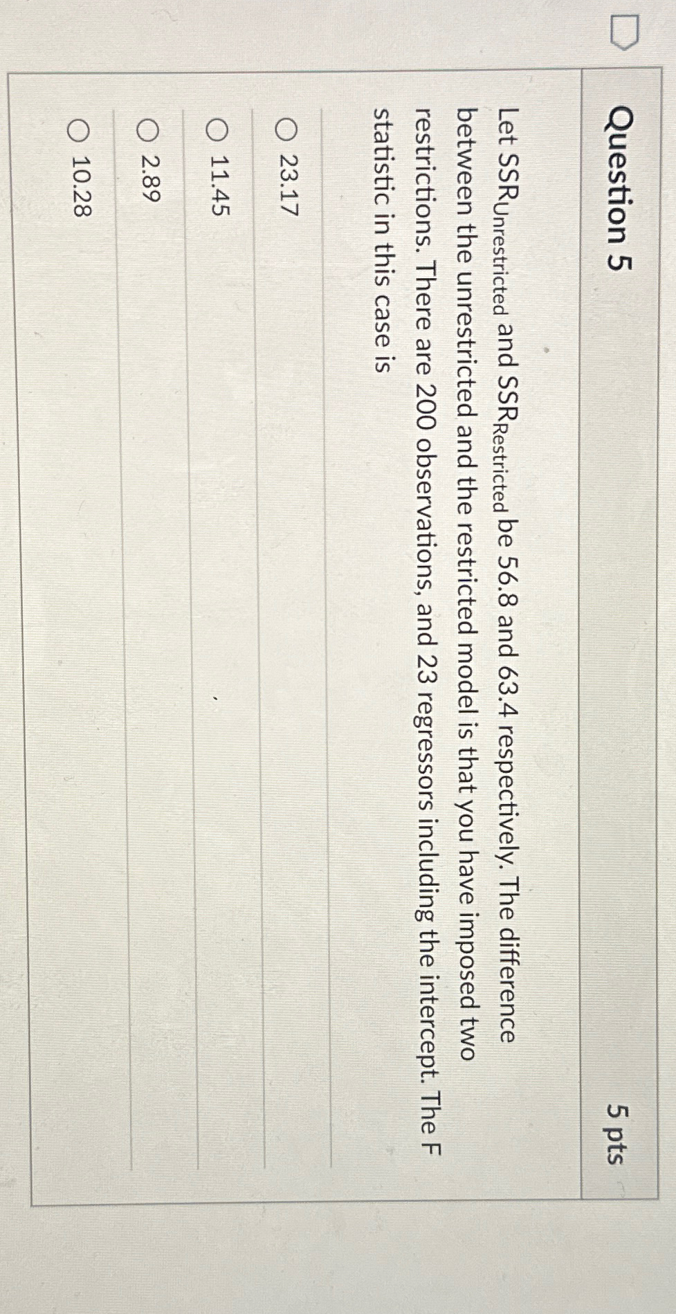 Solved Question 55 ﻿ptsbetween the unrestricted and the | Chegg.com