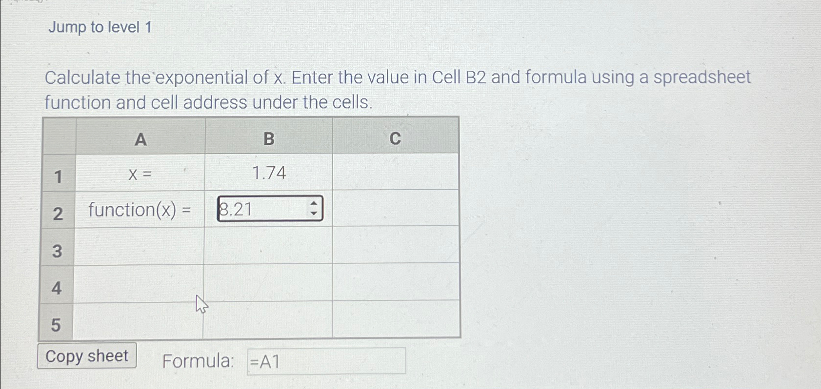 Solved Jump to level 1Calculate the exponential of x. ﻿Enter | Chegg.com