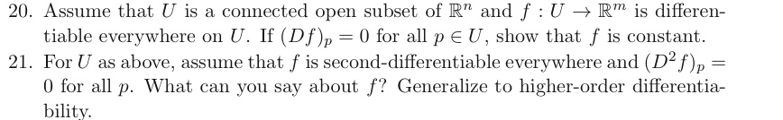 Solved Assume that U ﻿is a connected open subset of Rn ﻿and | Chegg.com