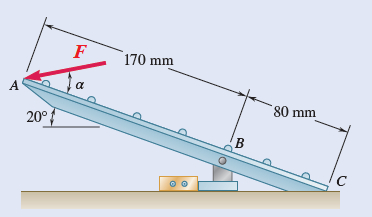 Solved A foot valve for a pneumatic system is hinged at B. | Chegg.com