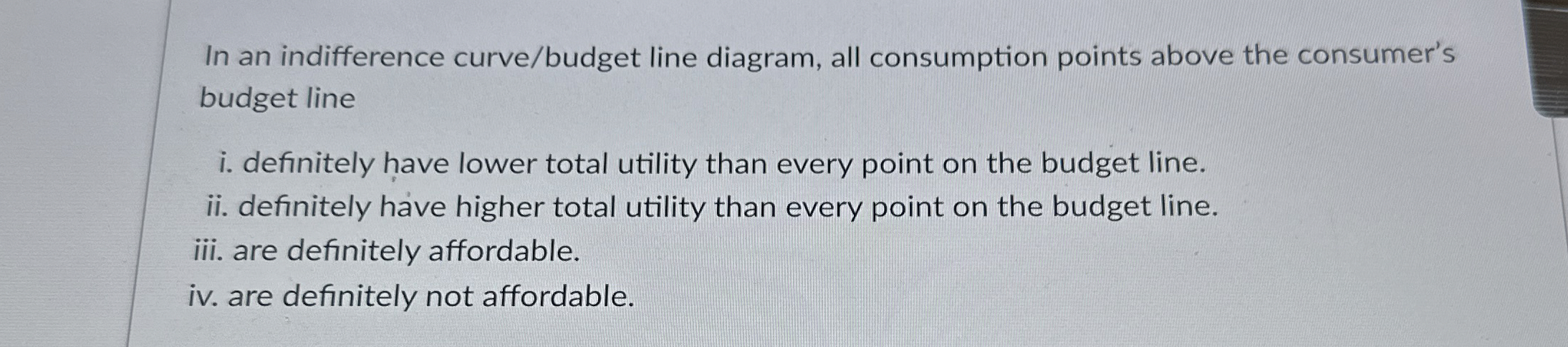 Solved In an indifference curve/budget line diagram, all | Chegg.com