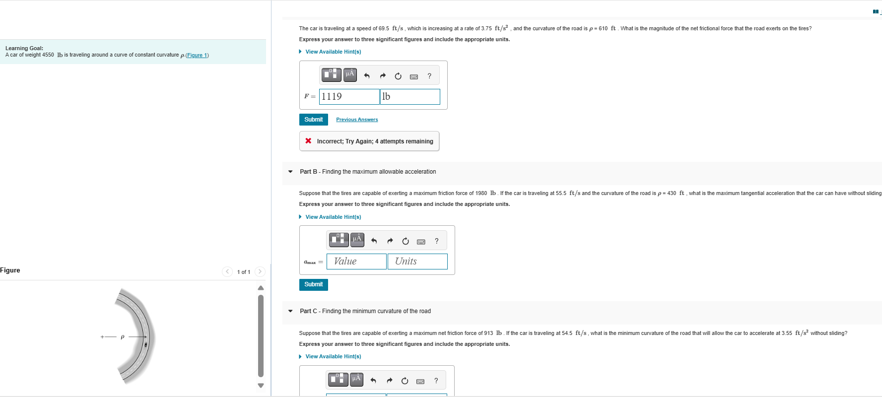 Solved The car is traveling at a speed of 69.5fts, ﻿which is | Chegg.com