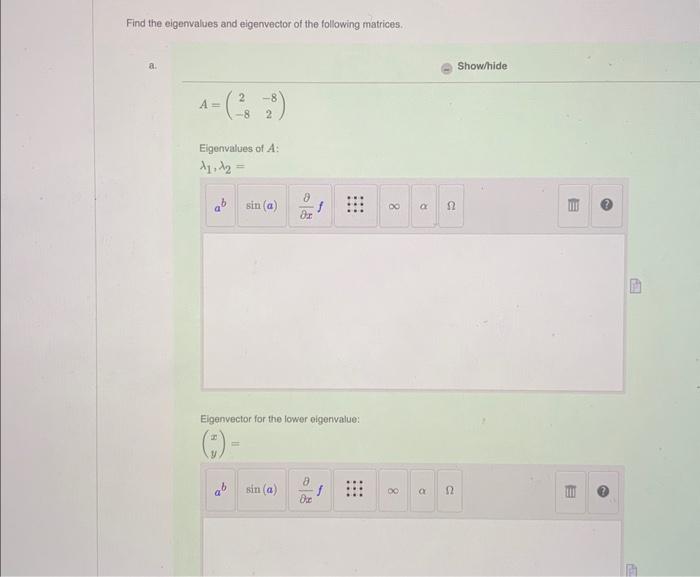 Solved Find the eigenvalues and eigenvector of the following | Chegg.com