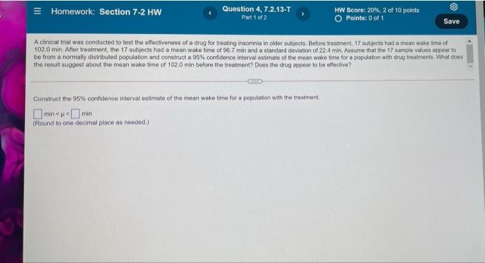 Solved Homework Section 7 2 Hw Question 4 7 2 13 T Part