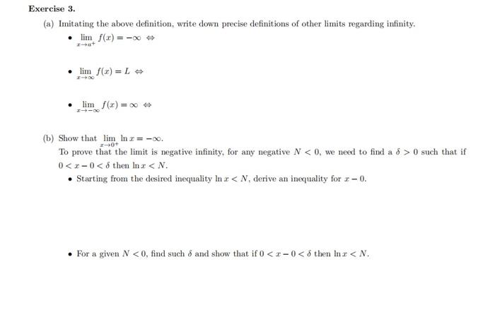 Solved Exercise 3. (a) Imitating the above definition, write | Chegg.com