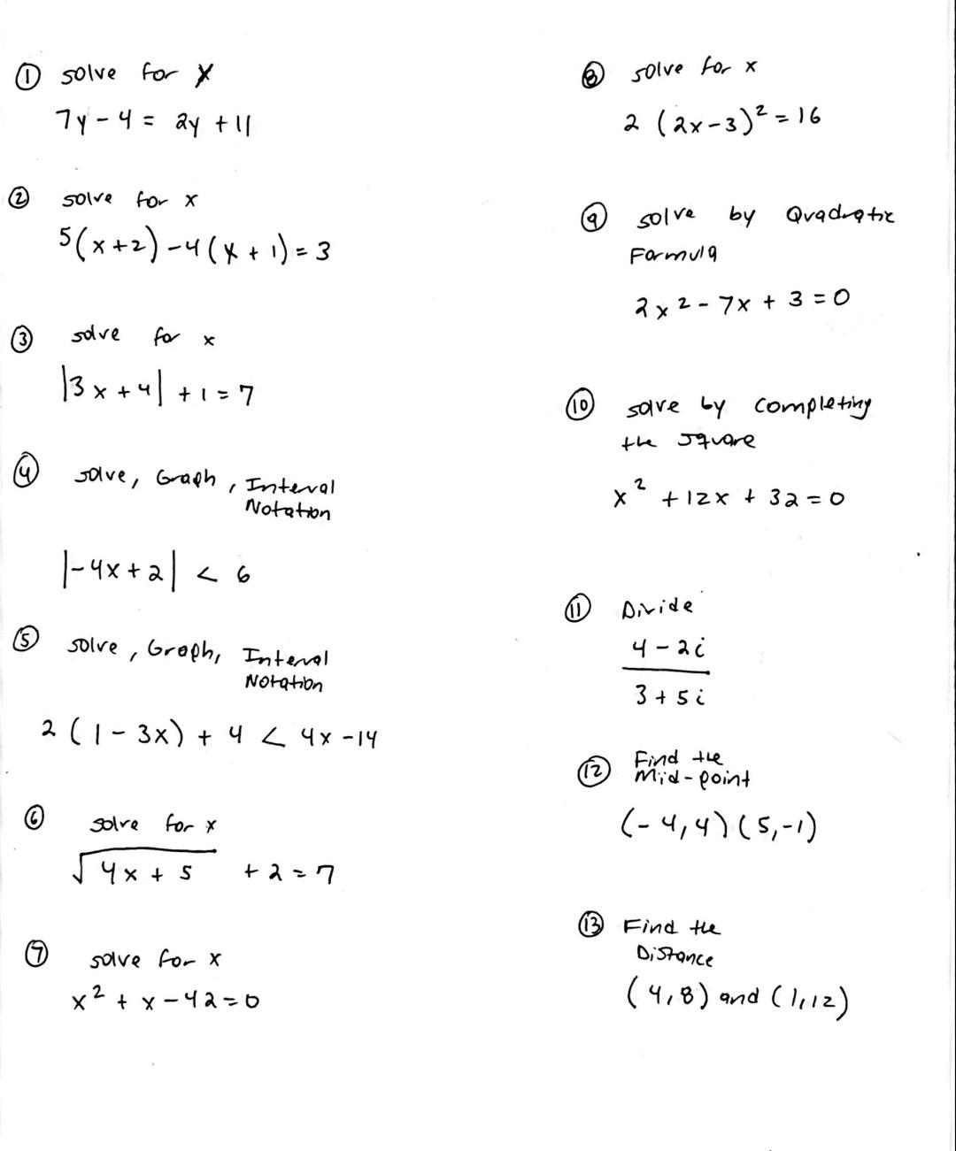 Solved (2) ''S solve for X 7y -4 = 2y + ll Ⓒ solve for x 5 ( | Chegg.com Solved (2) ''S solve for X 7y -4 = 2y + ll Ⓒ solve for x 5 ( | Chegg.com