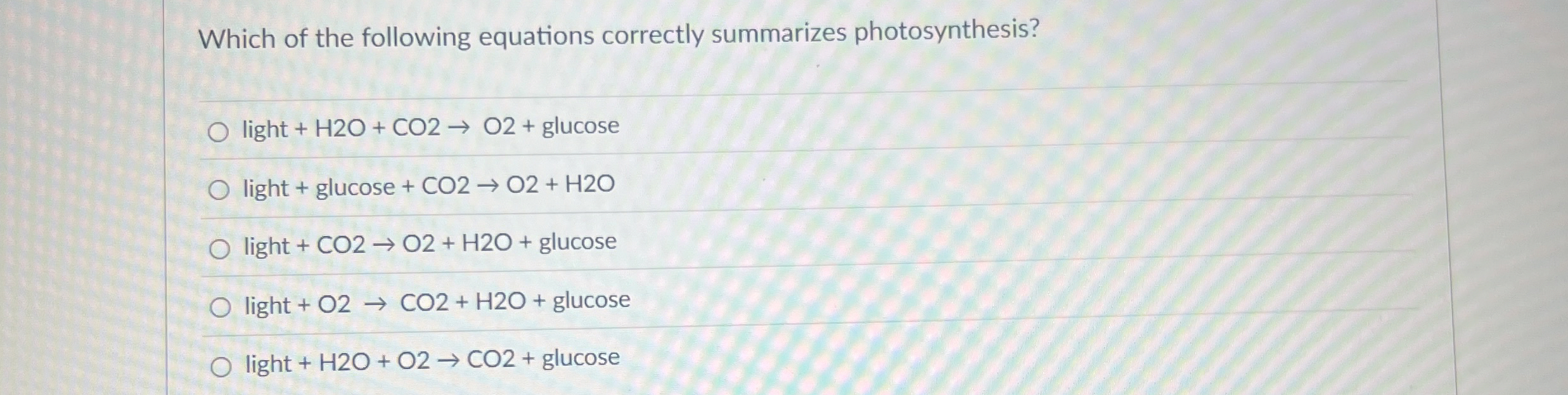 Solved Which of the following equations correctly summarizes | Chegg.com