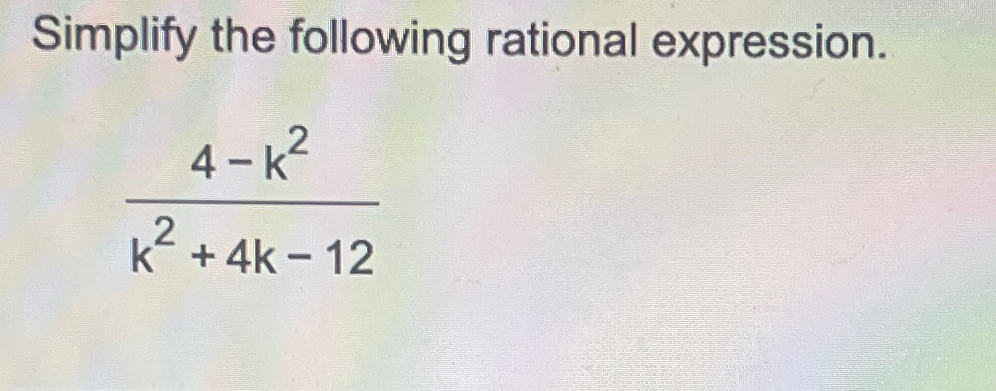 Solved Simplify the following rational | Chegg.com
