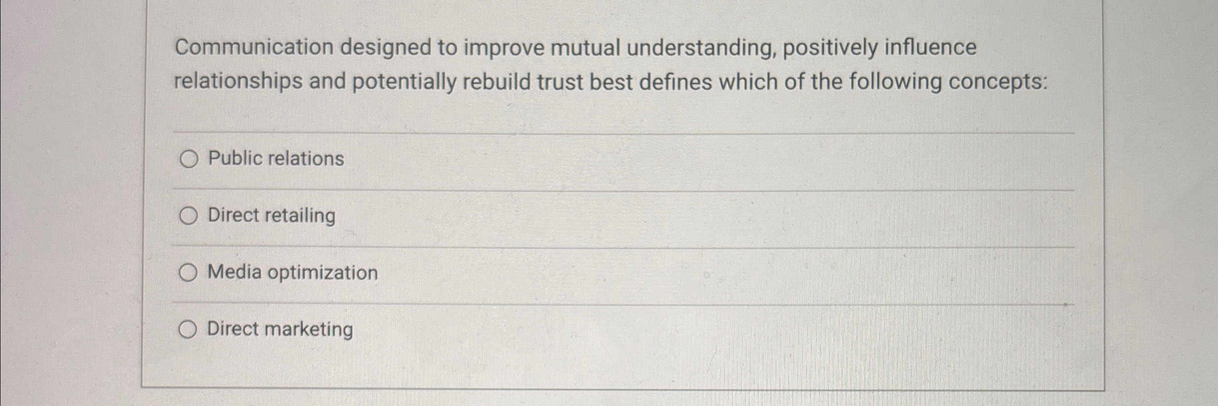 Solved Communication designed to improve mutual | Chegg.com