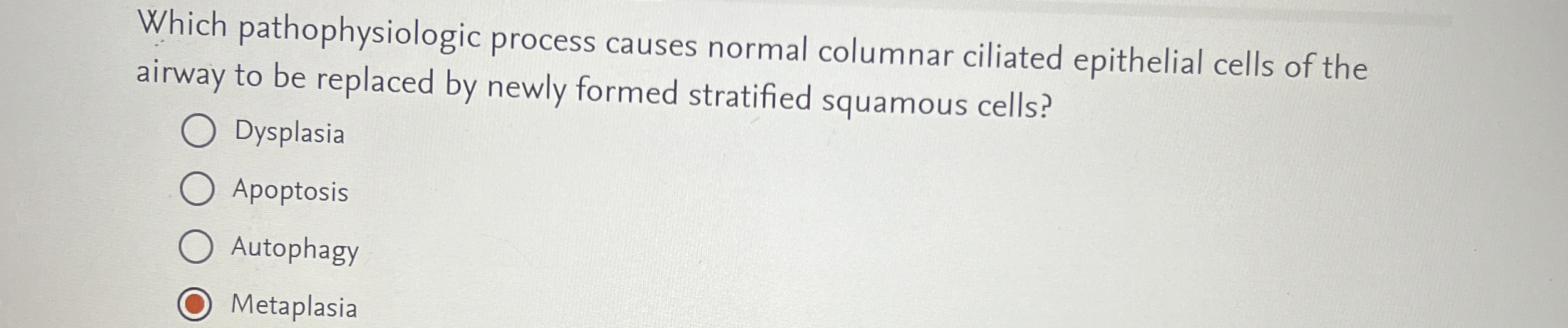 Solved Which pathophysiologic process causes normal columnar | Chegg.com