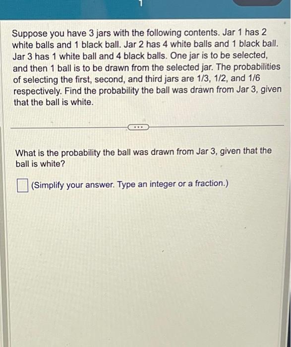 Solved Suppose you have 3 jars with the following contents. | Chegg.com