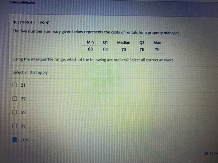 Solved Content attribution QUESTION 6 1 POINT The five | Chegg.com Solved Content attribution QUESTION 6 1 POINT The five | Chegg.com